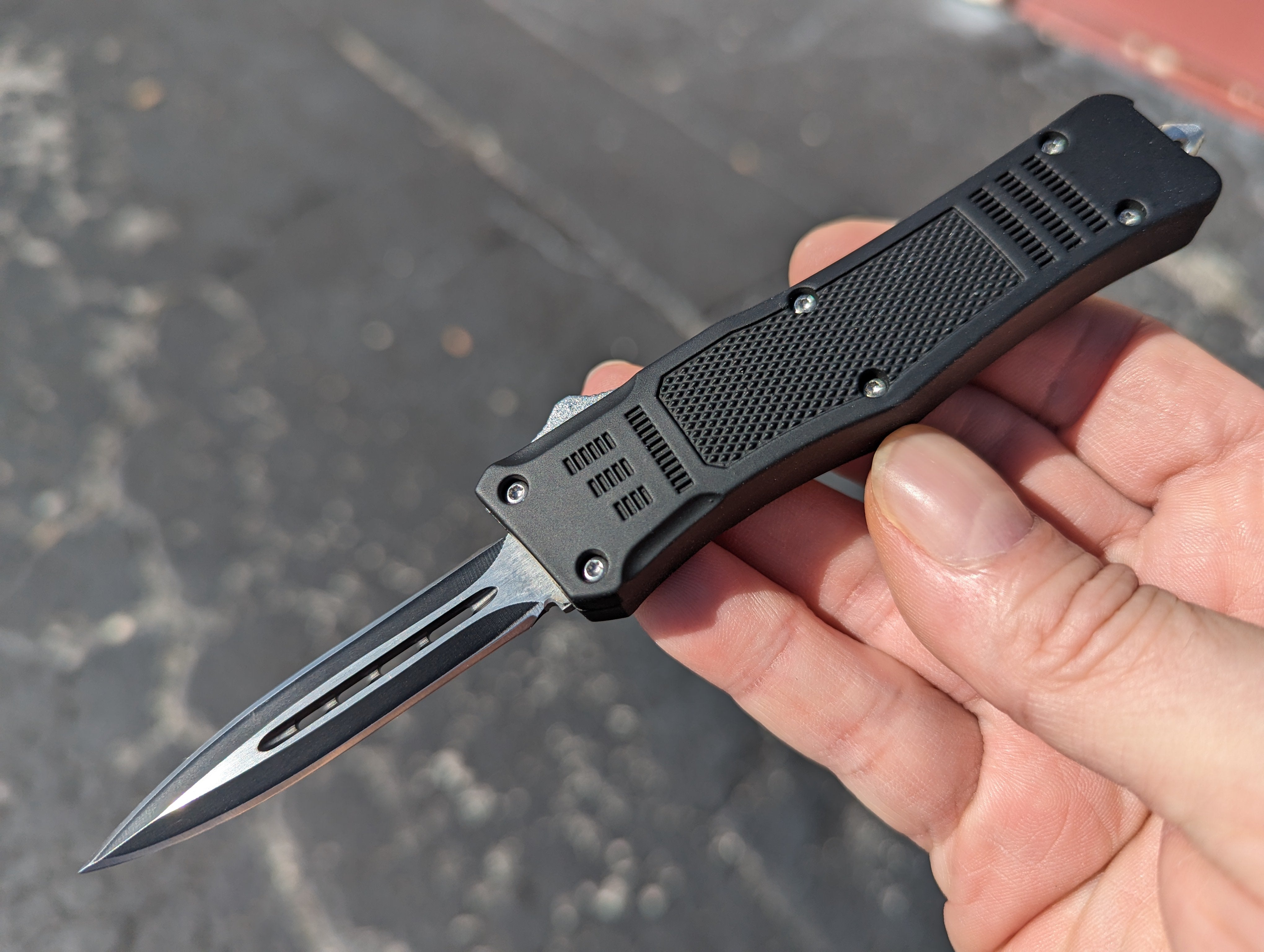 7" Mini Double Edge CQB OTF Automatic Knife Black – LIGHTNING OTF KNIVES