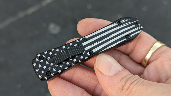 BW USA FLAG MINI COFFIN SCALPEL OTF KNIFE – LIGHTNING OTF KNIVES