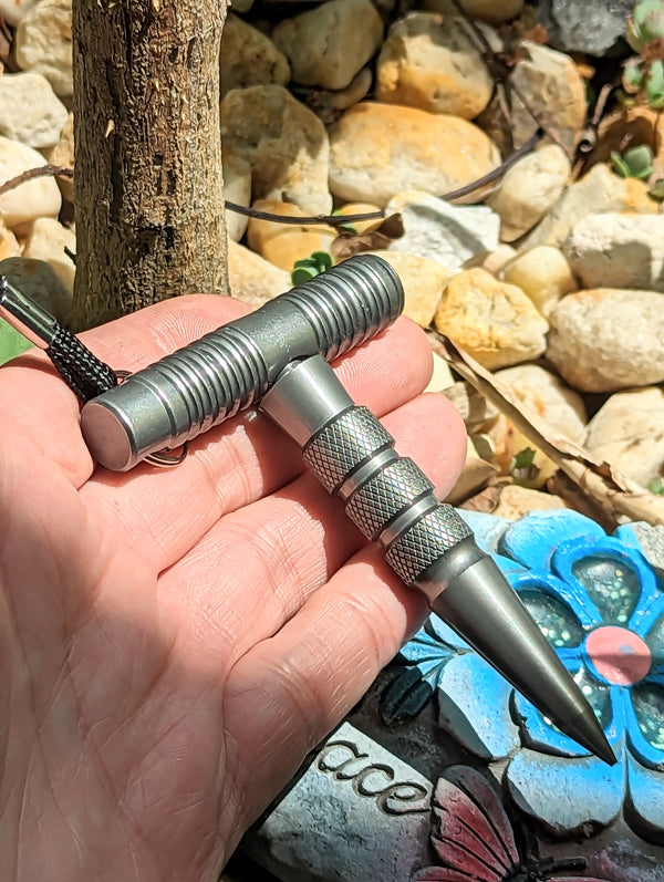 GREY SELF DEFENSE PUSH SPIKE KUBATON – LIGHTNING OTF KNIVES