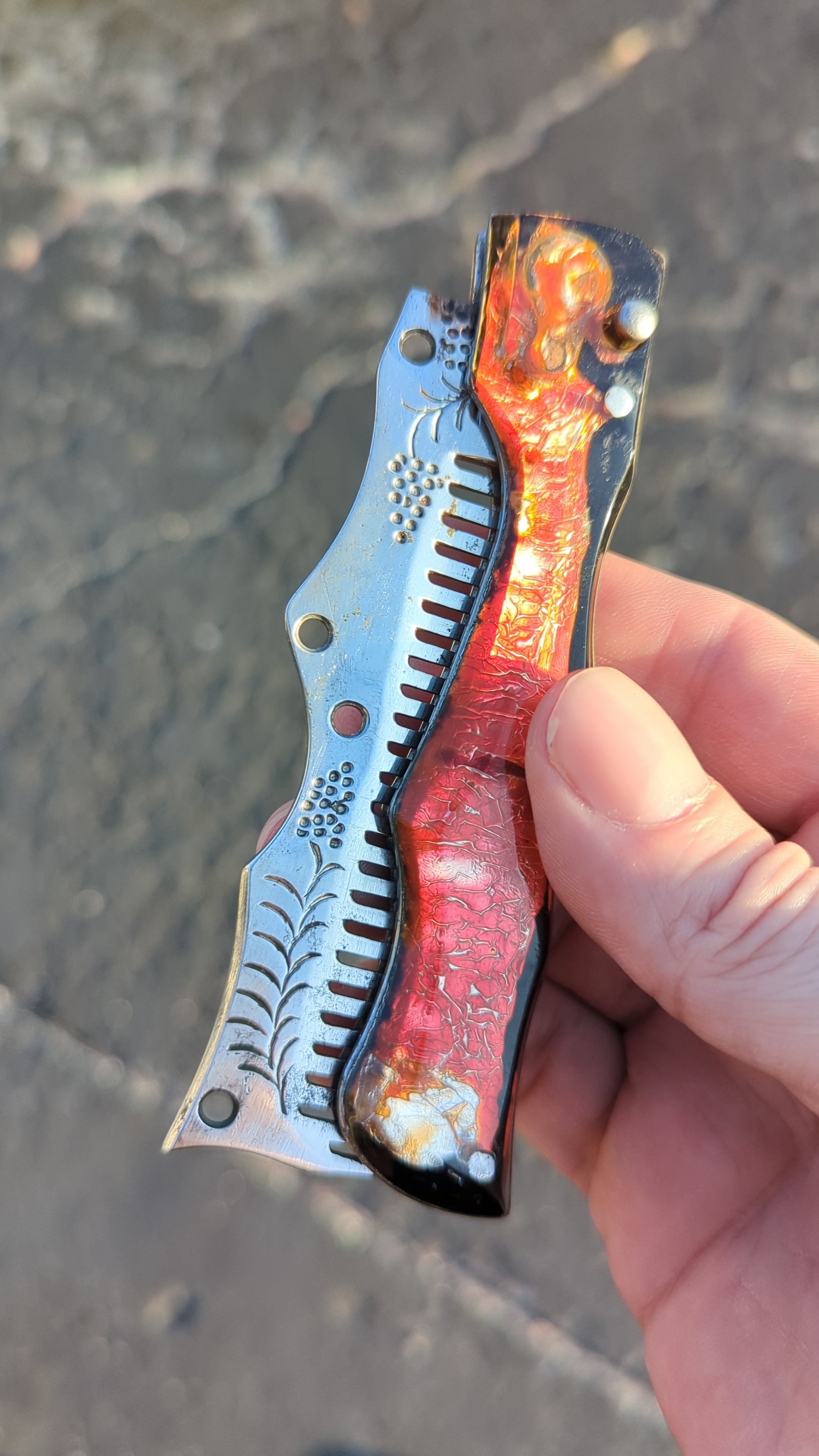 Vintage Russian Prison Made Switchblade Comb Red Acrylic – LIGHTNING ...