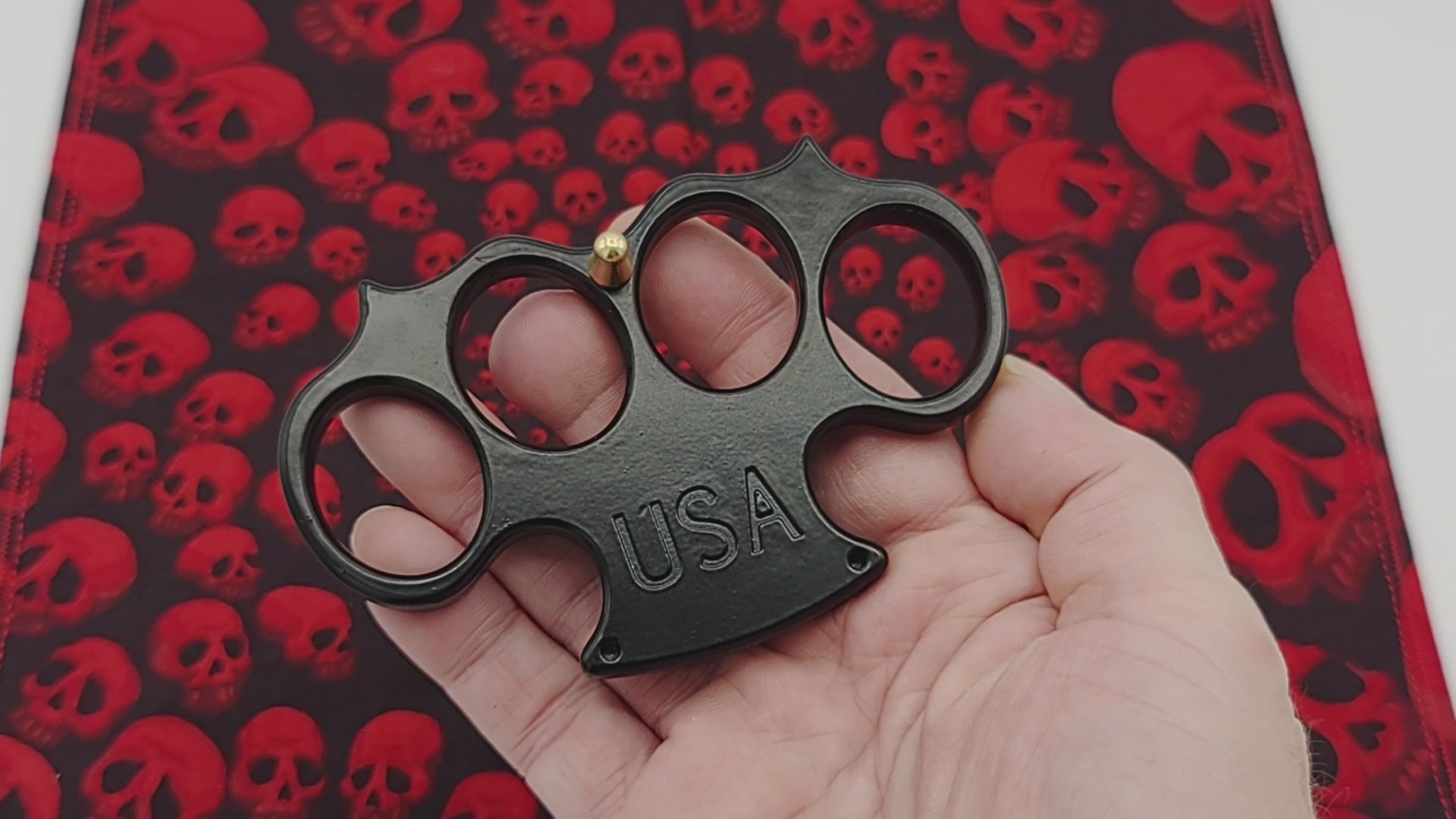 Black Finished USA Knuckle Duster – LIGHTNING OTF KNIVES