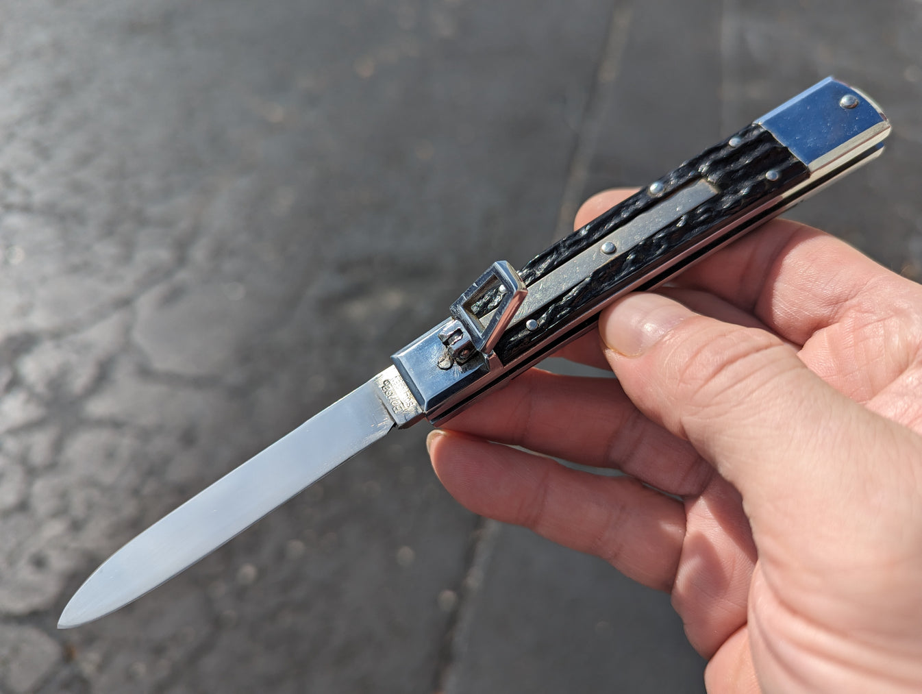 1960 ANTIQUE BONSA DRGM SOLINGEN AUTOMATIC LEVERLOCK – LIGHTNING OTF KNIVES