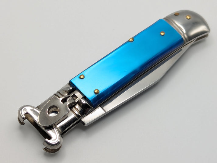 Vintage Italian Shell Puller Leverlock Switchblade Knife Blue Pearl ...