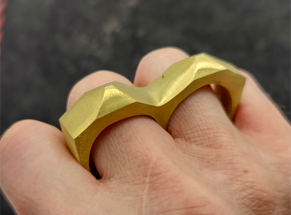 Solid Brass 2 Finger Knuckle Duster – LIGHTNING OTF KNIVES