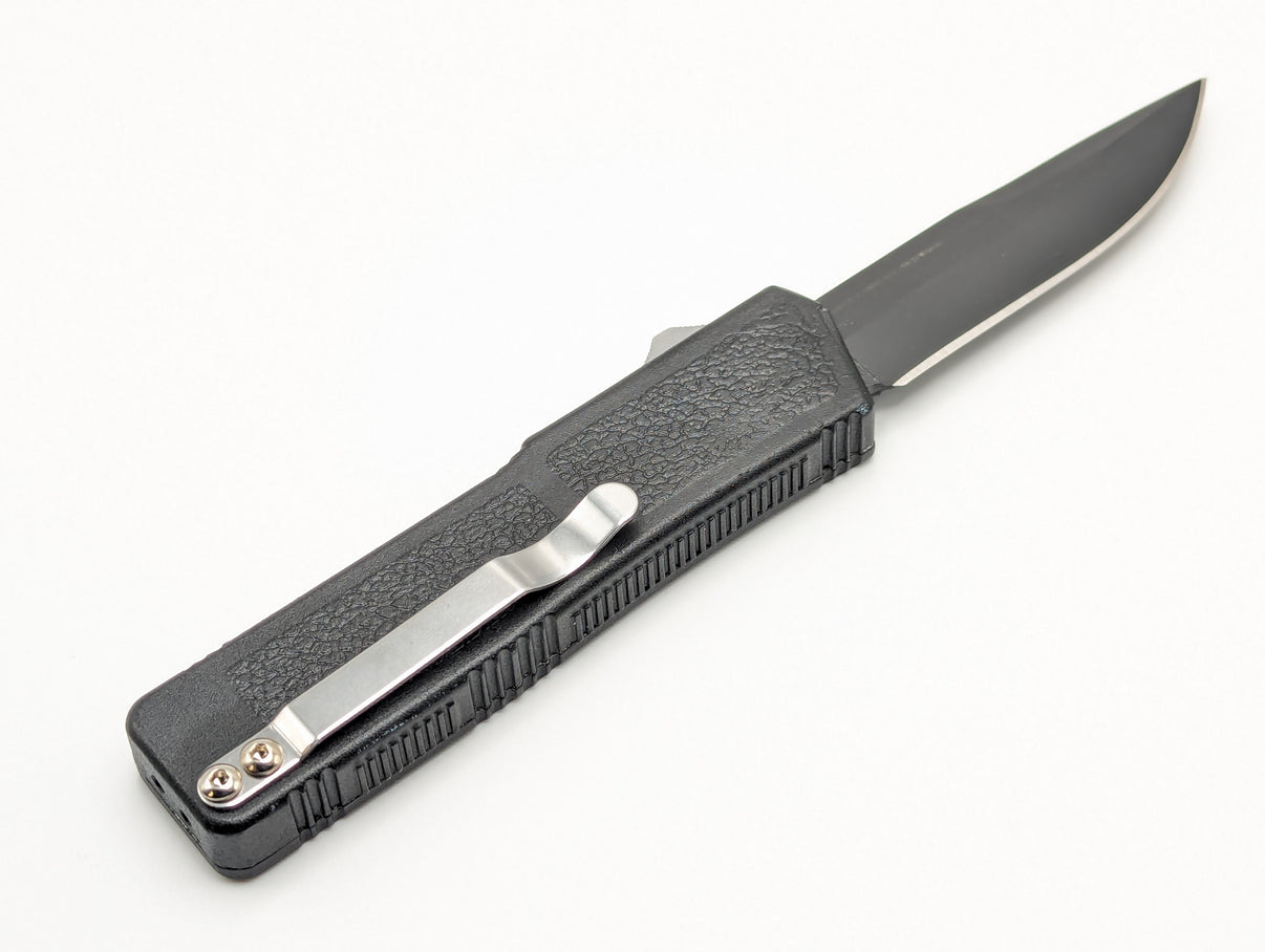Lightning OTF Knife Black Tactical Drop Point – LIGHTNING OTF KNIVES