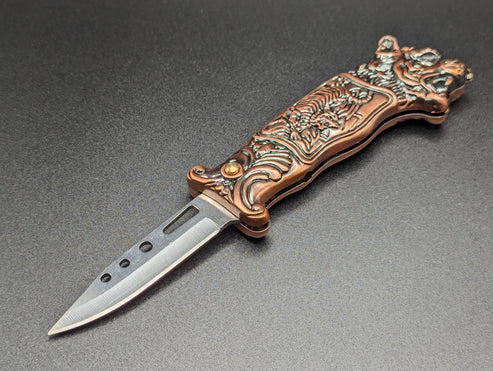 VINTAGE TIGER TORCH LIGHTER SWITCHBLADE KNIFE CP – LIGHTNING OTF KNIVES