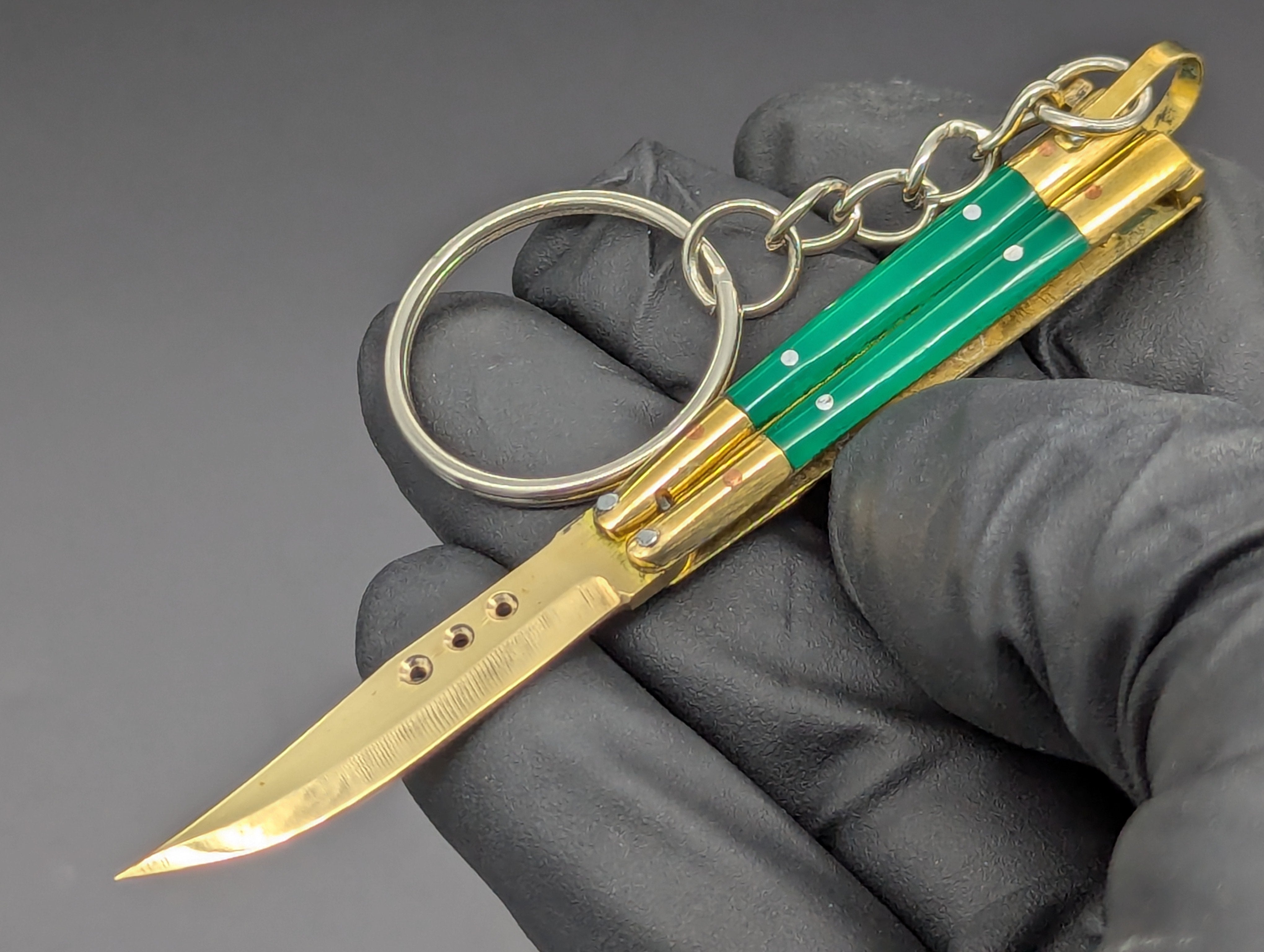 Mini FHM Philippines Handmade Balisong Keyring Green – LIGHTNING OTF KNIVES