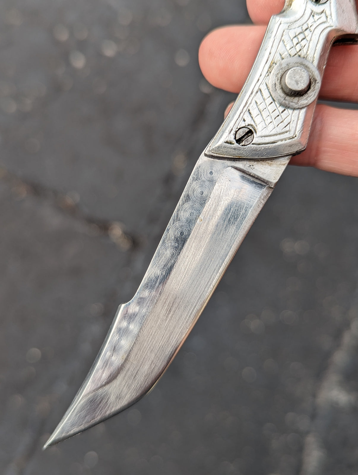 Engraved "Roman" Stainless Russian Prison Made Automatic Knife ...