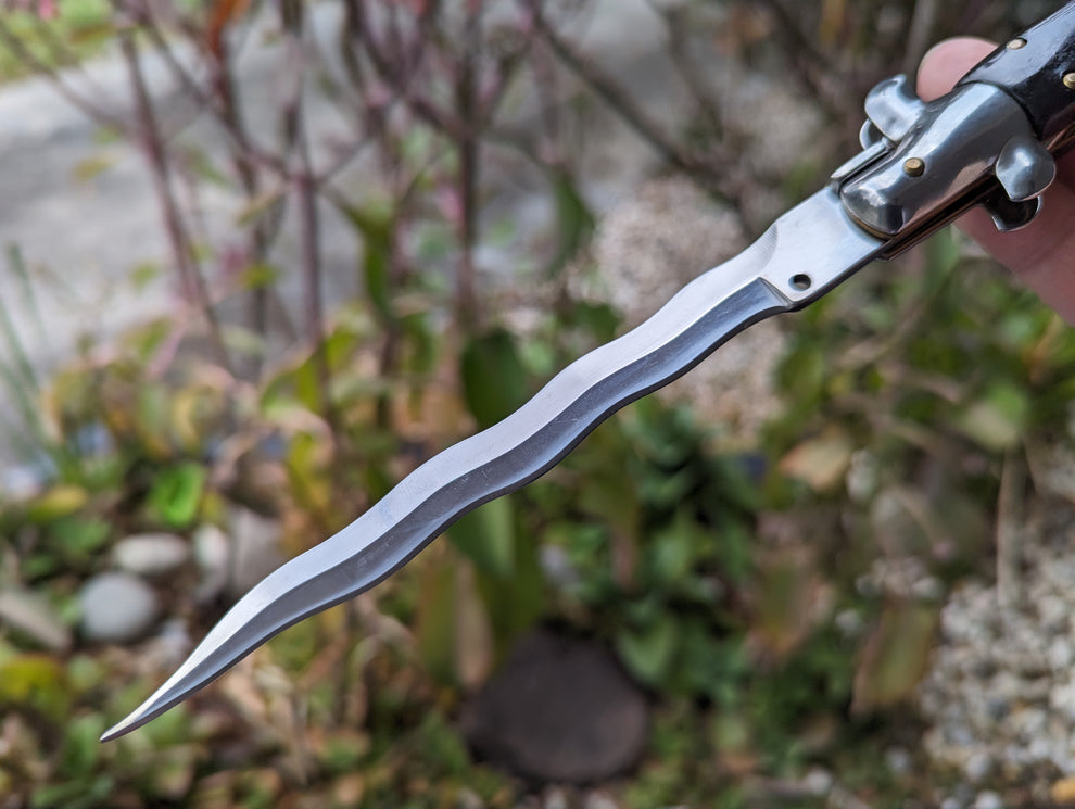 13" KRIS BLADE BLACK COMPOSITE ITALIAN STYLE STILETTO – LIGHTNING OTF ...