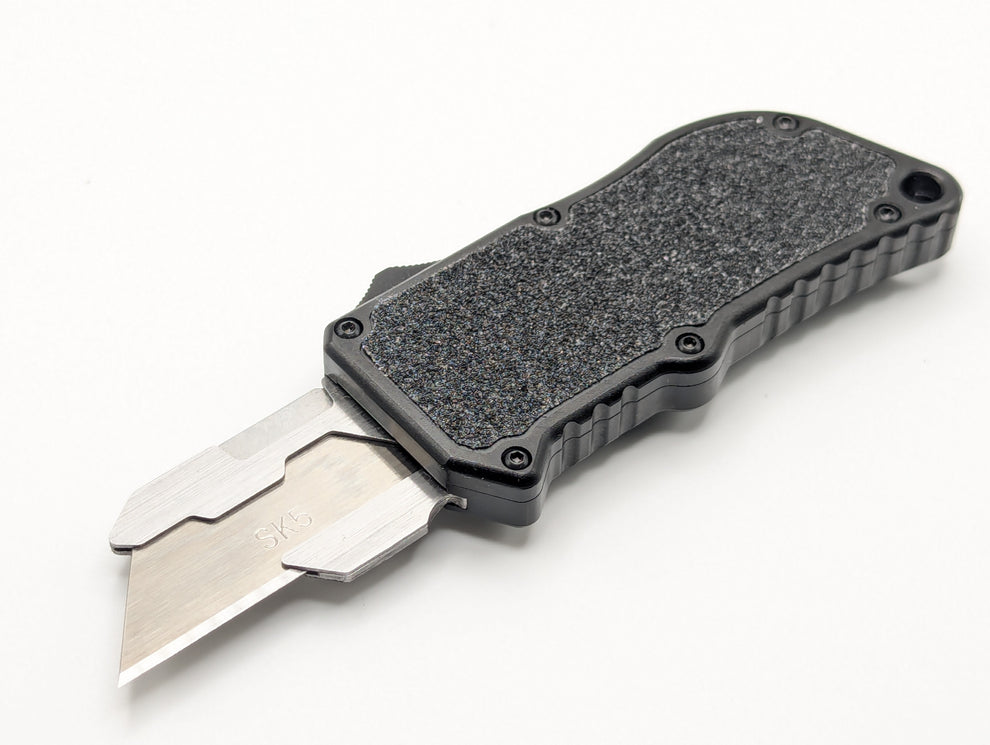 Black D/A Box Cutter OTF Knife – LIGHTNING OTF KNIVES