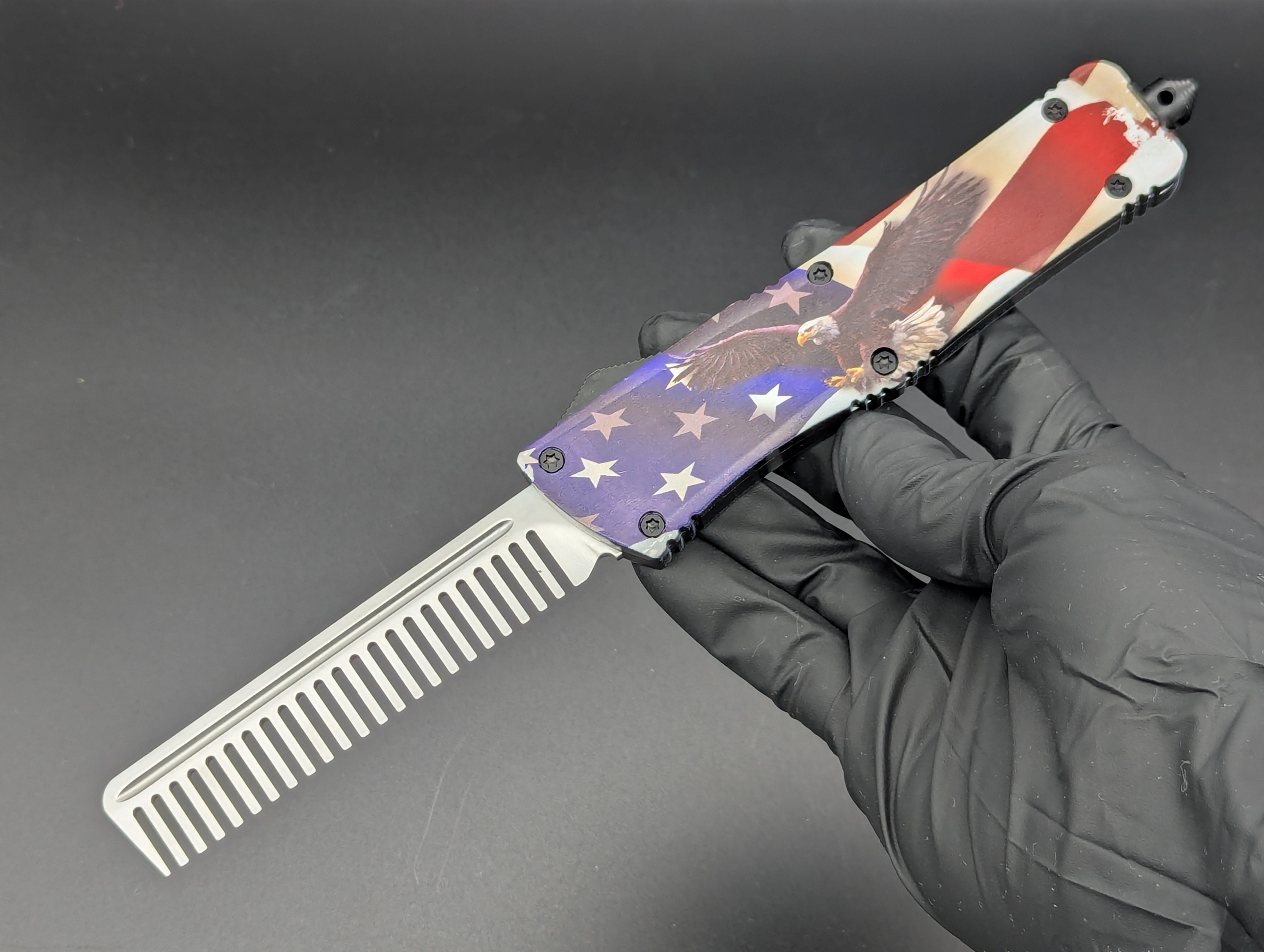 9.5" AMERICAN EAGLE D/A OTF SWITCHBLADE COMB – LIGHTNING OTF KNIVES