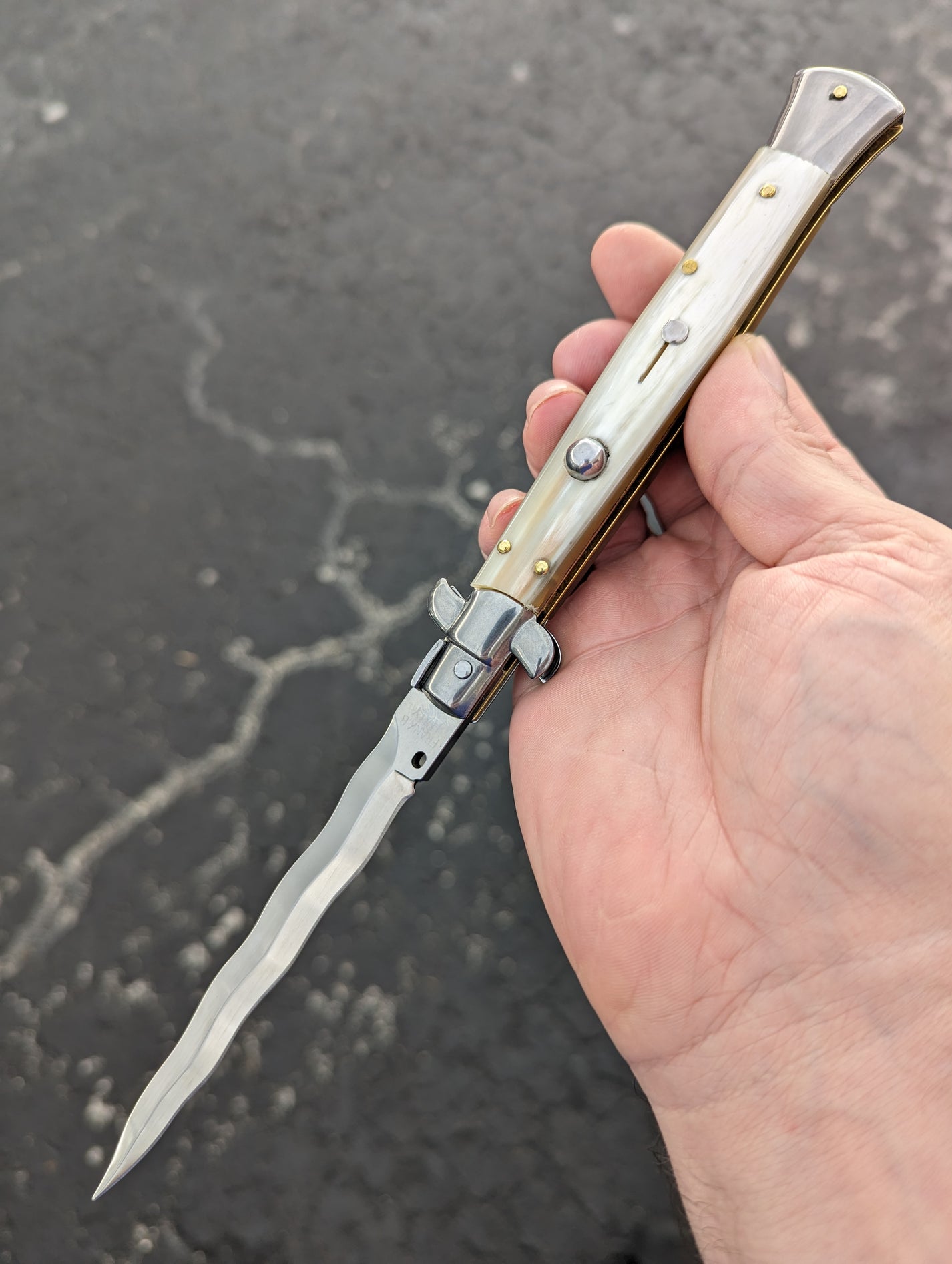 11" FRANK BELTRAME HONEY HORN KRIS BLADE ITALIAN STILETTO #2 ...