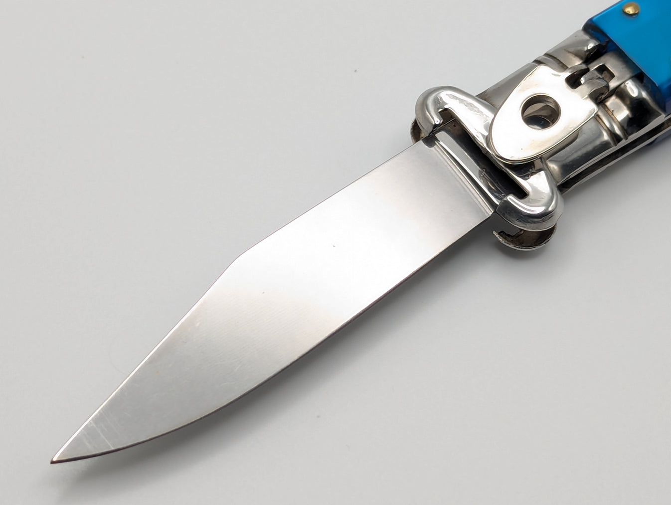 Vintage Italian Shell Puller Leverlock Switchblade Knife Blue Pearl ...