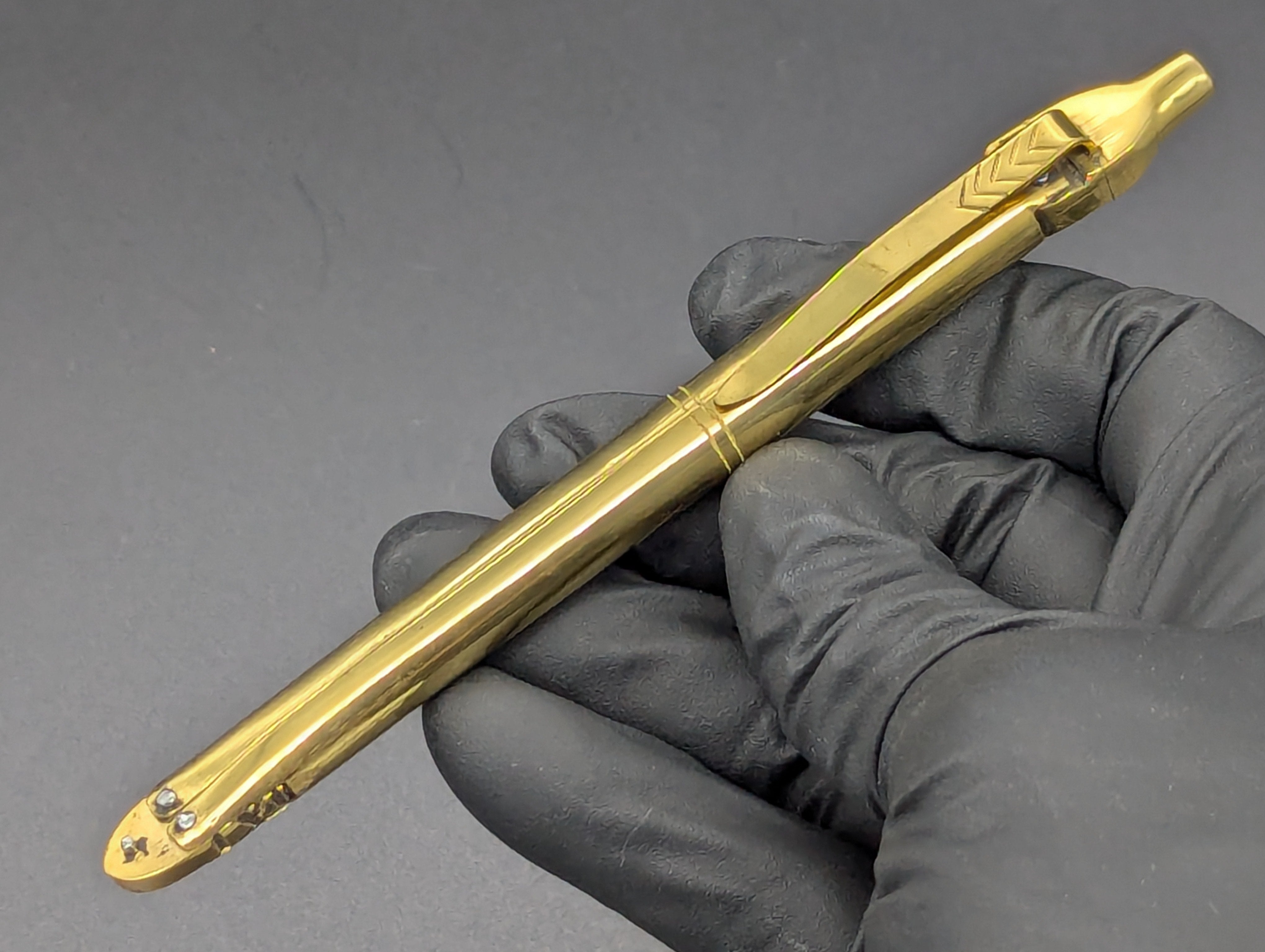"FHM" PHILIPPINES HANDMADE BRASS BALISONG PEN – LIGHTNING OTF KNIVES