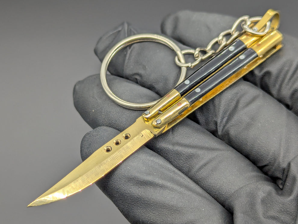 Mini FHM Philippines Handmade Balisong Keyring Black – LIGHTNING OTF KNIVES