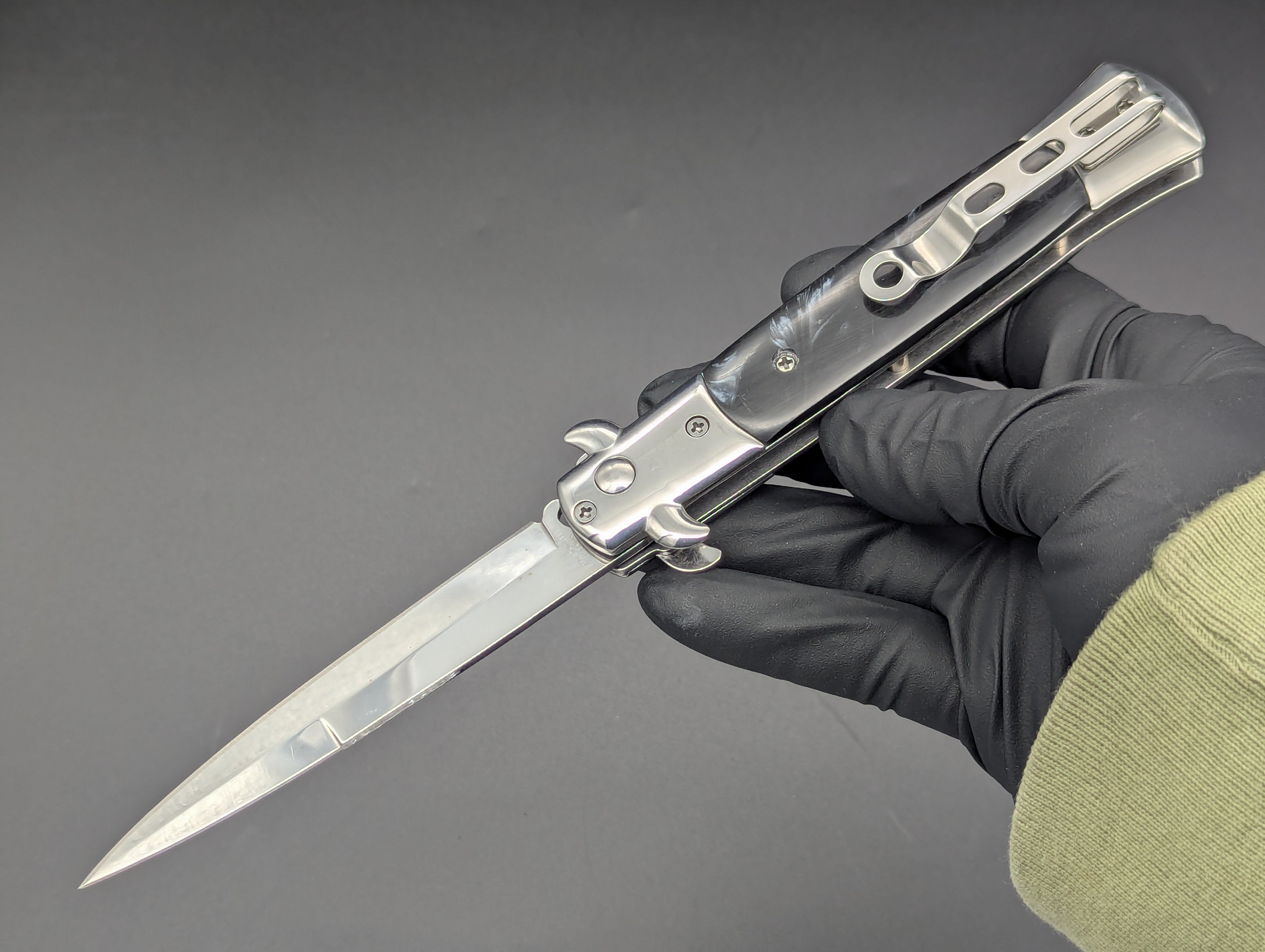 BLACK PEARL MILANO DIABLO STILETTO SWITCHBLADE – LIGHTNING OTF KNIVES