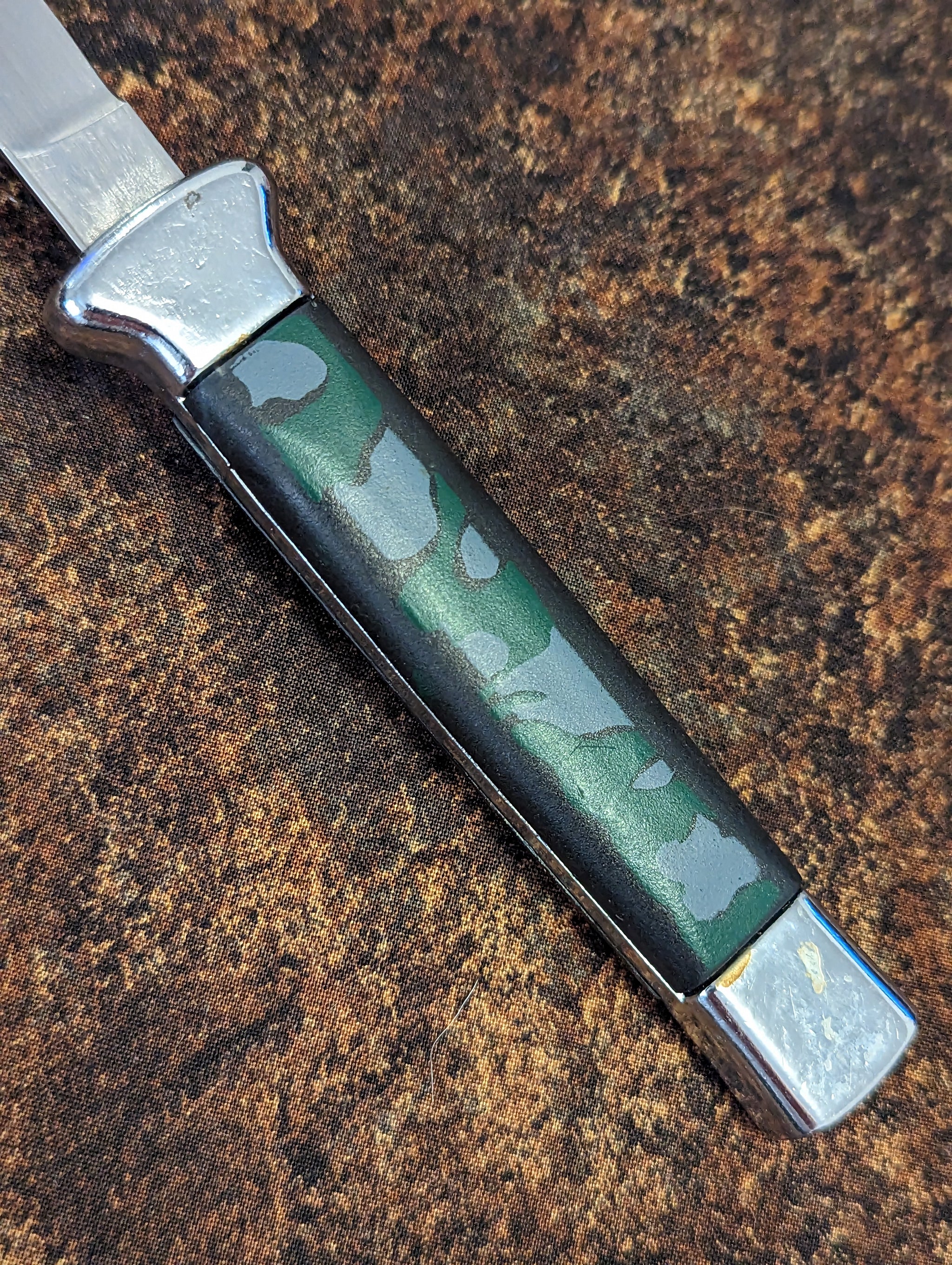 Vintage NATO MILITARY D/A OTF Knife Green Camo – LIGHTNING OTF KNIVES